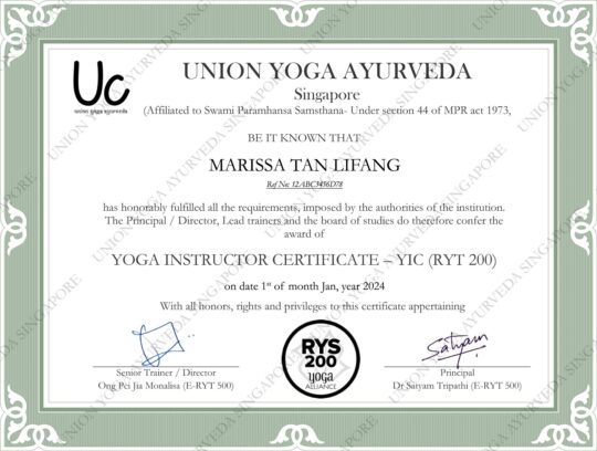 Yoga Instructor Certification Courses (YICC) - Union Yoga Ayurveda