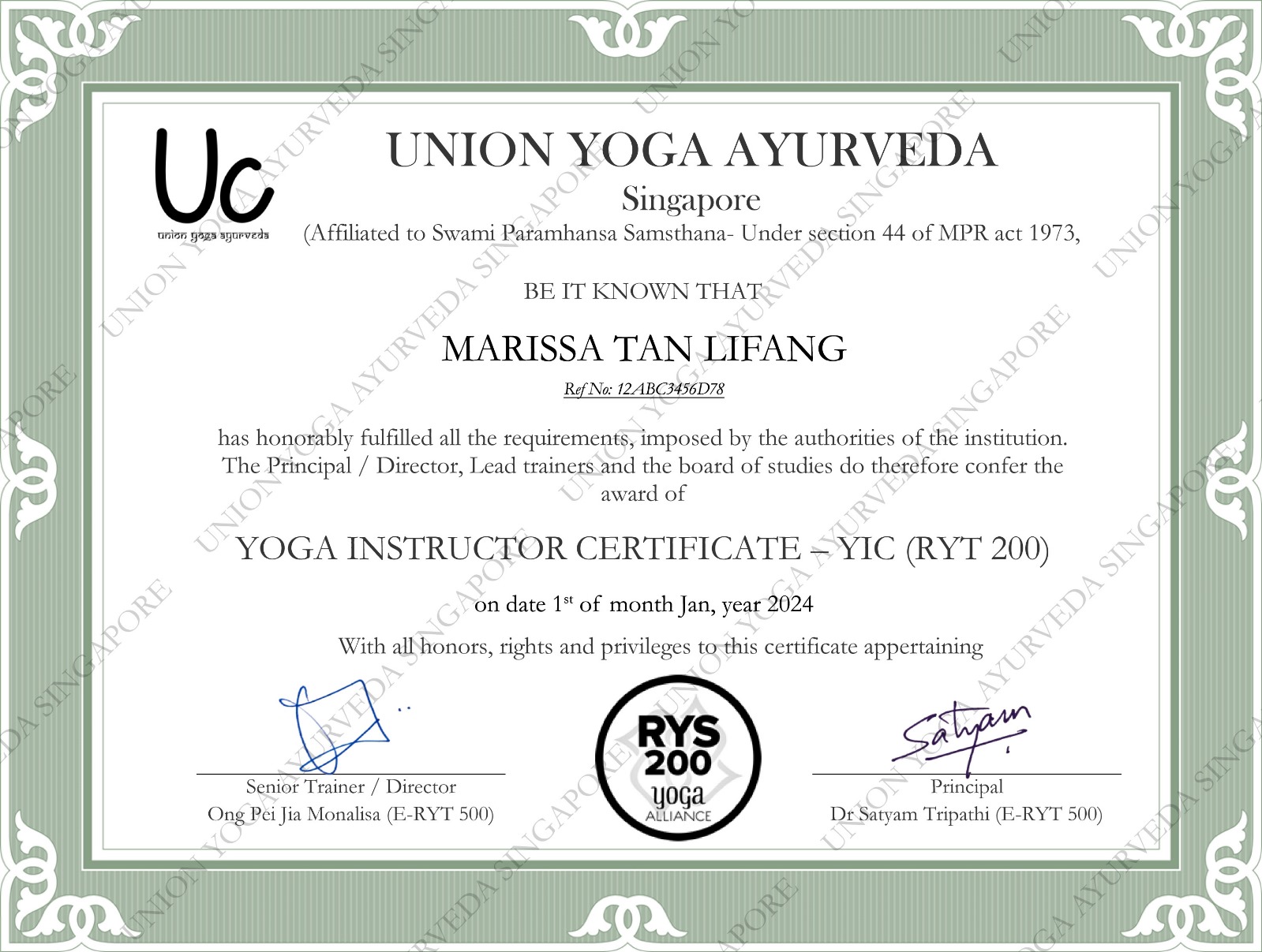 Yoga Instructor Certification Courses (YICC) - Union Yoga Ayurveda